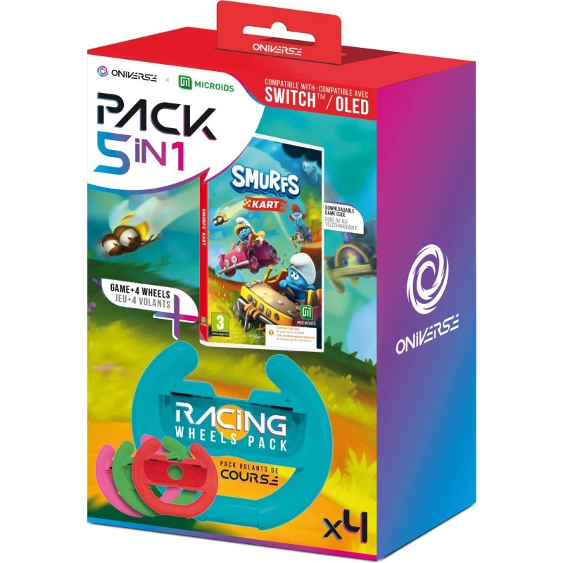 Oniverse 4 racerhjul + Smurfs Kart (kode i boks) - Nintendo Switch ...